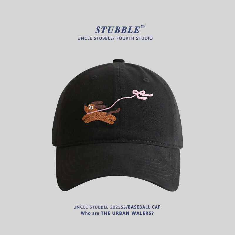 2025 новый стиль бейсболки оригинальный дизайн мультяшный щенок вышитая кепка утконос расширенная и углубленная чтобы показать лицо маленькая шляпа