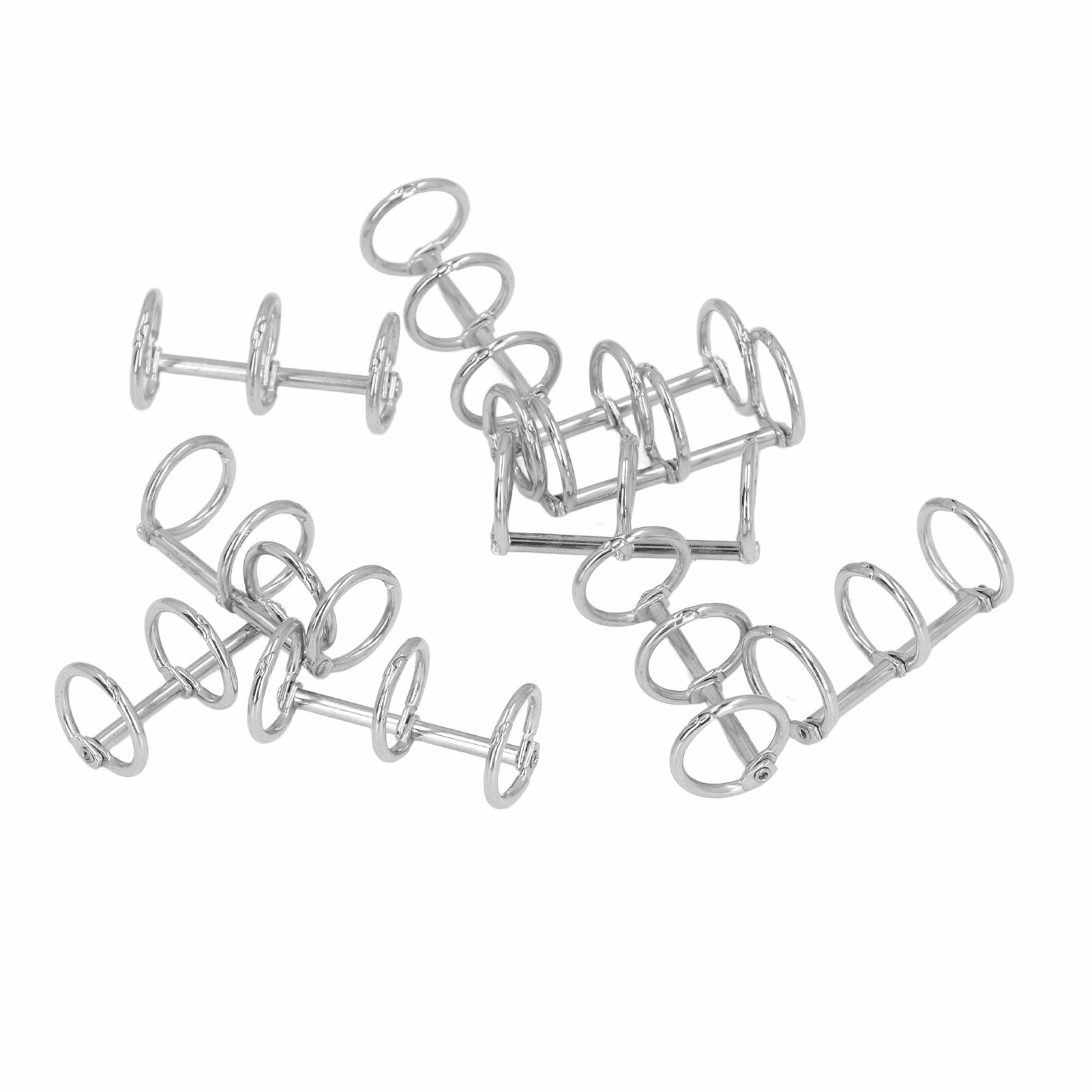 10шт 3-кольцевые металлические кольца для переплета из нержавеющей стали, спины для фот альбомов, для тетрадей, дневников путешествий, 20мм, для 150 листов А4 бумаги, подходит для 6, 20, 26, 30-дырных вставок