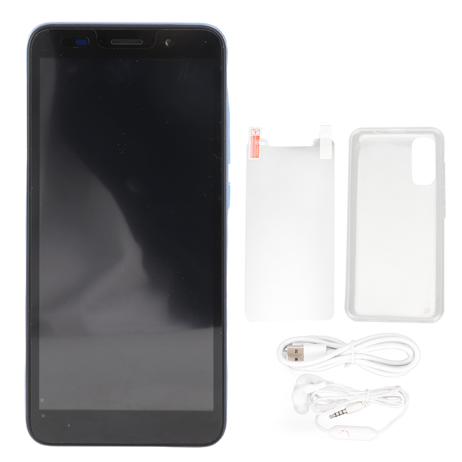 Смартфон Rino4 Pro с 5,45-дюймовым HD-экраном, 2 ГБ оперативной памяти и 32 ГБ встроенной памяти, Android, двумя SIM-картами в режиме ожидания, функцией распознавания лиц, синий.