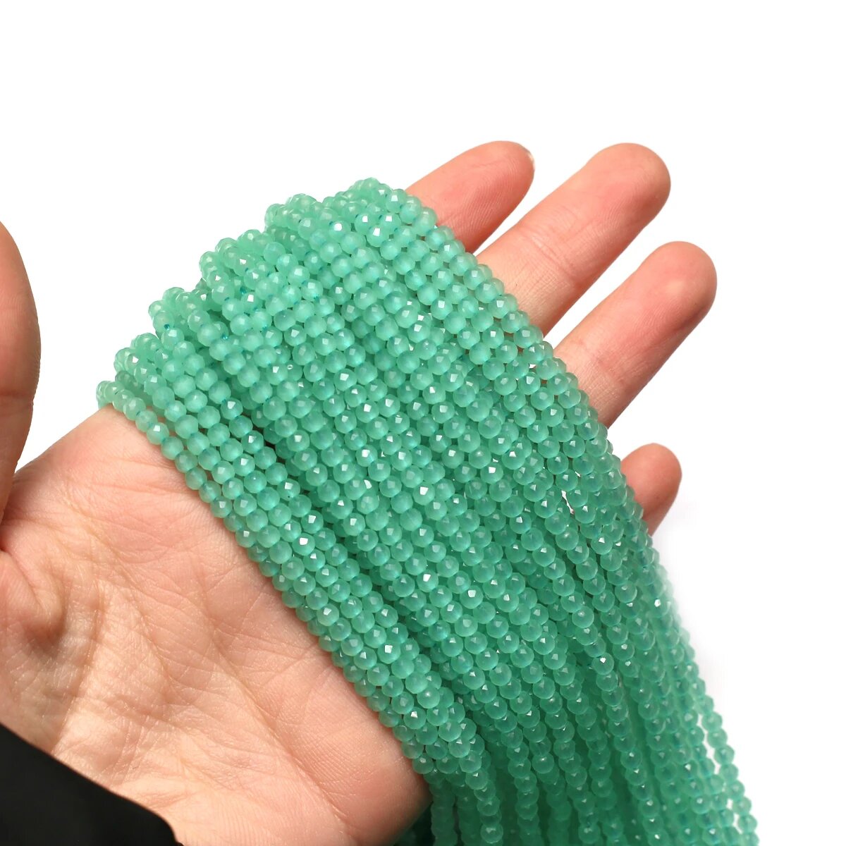 Зеленые граненые шпинели бусины 3мм 10шт Зеленый, Color 5