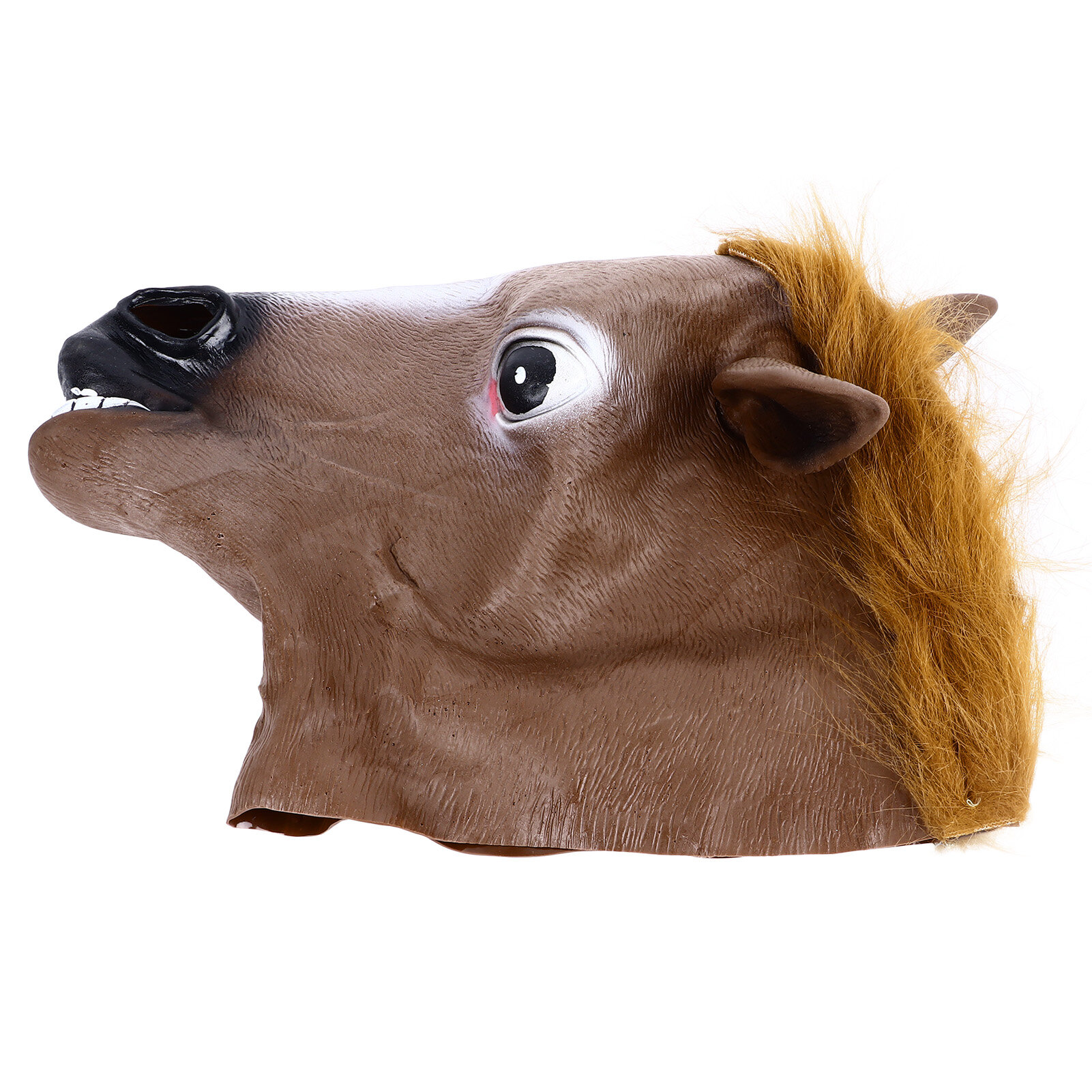Костюм головы лошади, коричневый, удобный, прочный, реалистичный, для вечеринки, с головой лошади для косплея, Хэллоуина