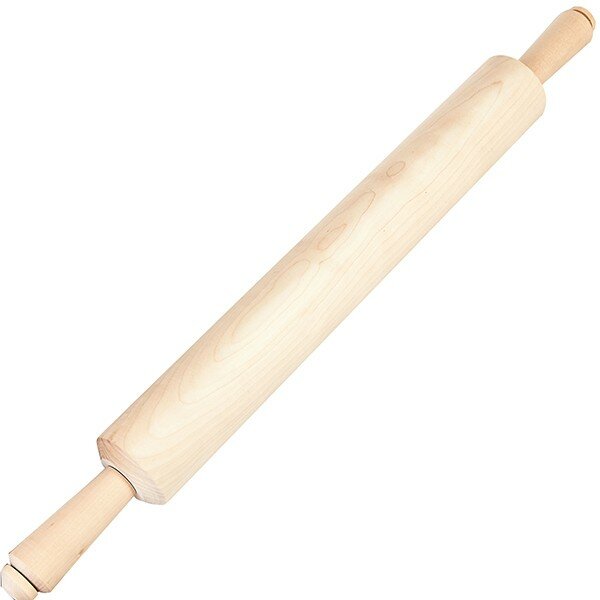 Скалка с вращающейся ручкой, берёза, 70/50 см, древесный (ALM)