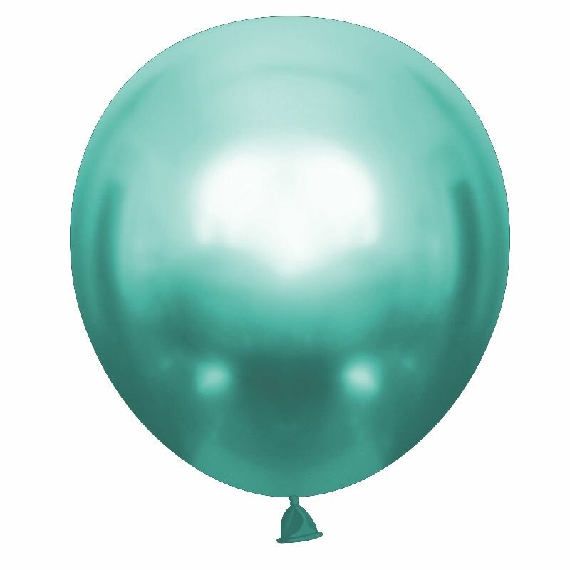 Набор шаров воздушных Орбиталь без рисунка, изумруд, хром, 6 шт, 18' 46 см