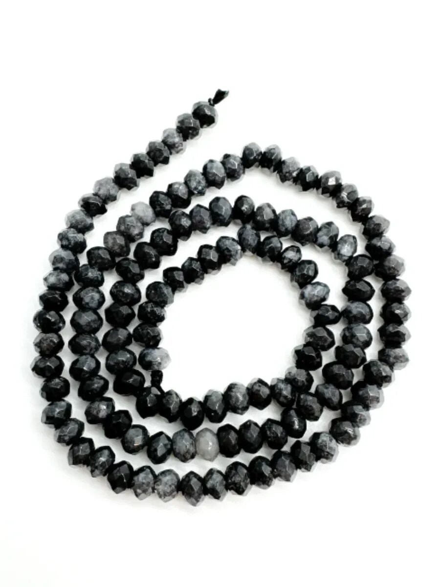 1070 Камни природного агата темно-серого цвета 3x4мм 1 шт A+