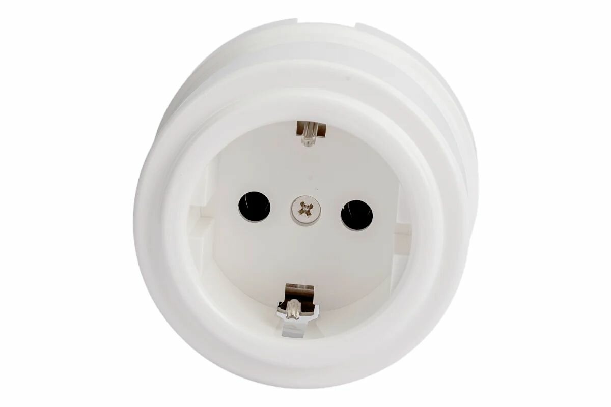 Розетка Jantera Cambre 1-местная, 220B, евростандарт, пластик. Цвет Белый