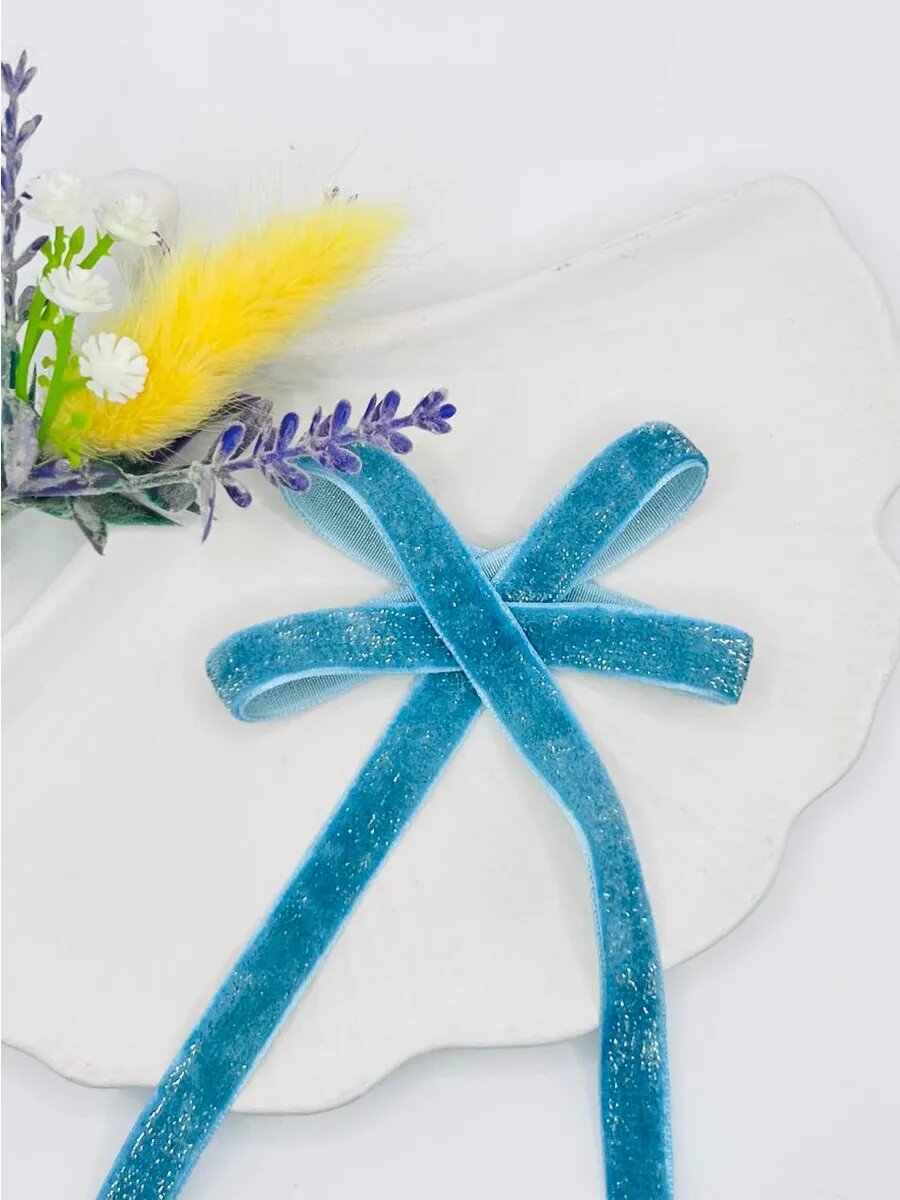 Лента бархатная с люрексом 1см (5м)