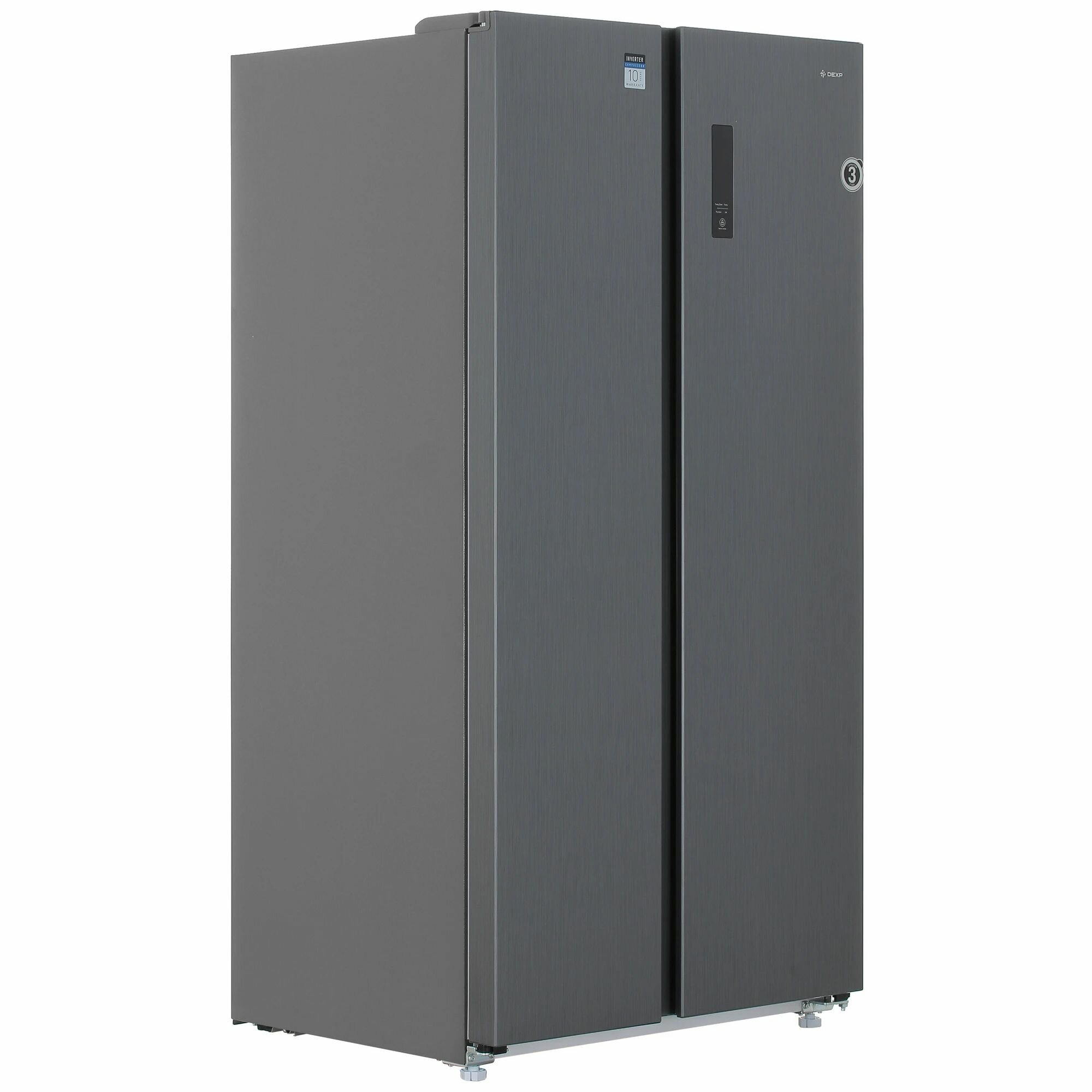 Холодильник DEXP SBS4-63BMG, Side-by-Side, серебристый, 622л, No Frost