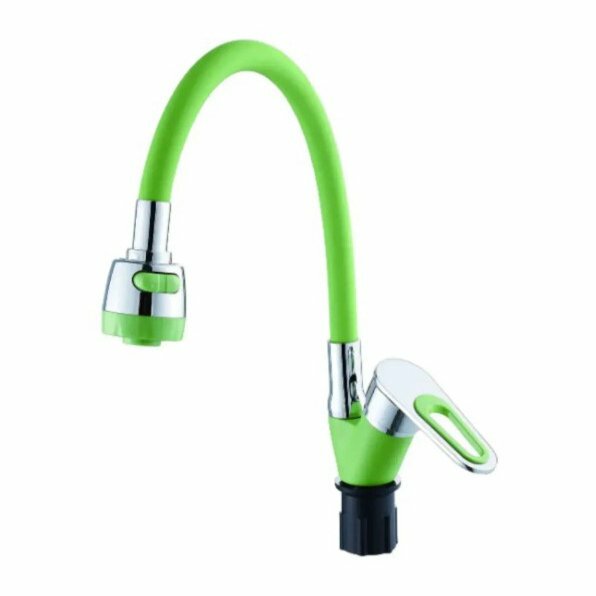 Смеситель Эверест (Everest) для кухни с гибким изливом B58-274E зеленый