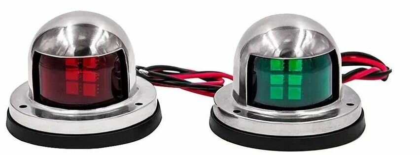 Навигационные огни для лодки светодиодные водонепроницаемые IP68 красный и зеленый с креплением видимость 2 мили для катеров яхт и лодок ПВХ