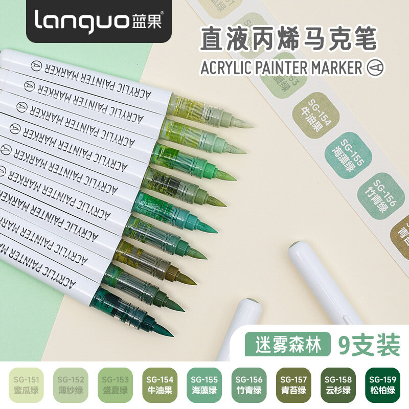 2026 Новейший синий фруктовый прямой жидкий акриловый маркер, оптовый набор кистей, специальный цветной акварельный маркер для студентов, рукописный отчет