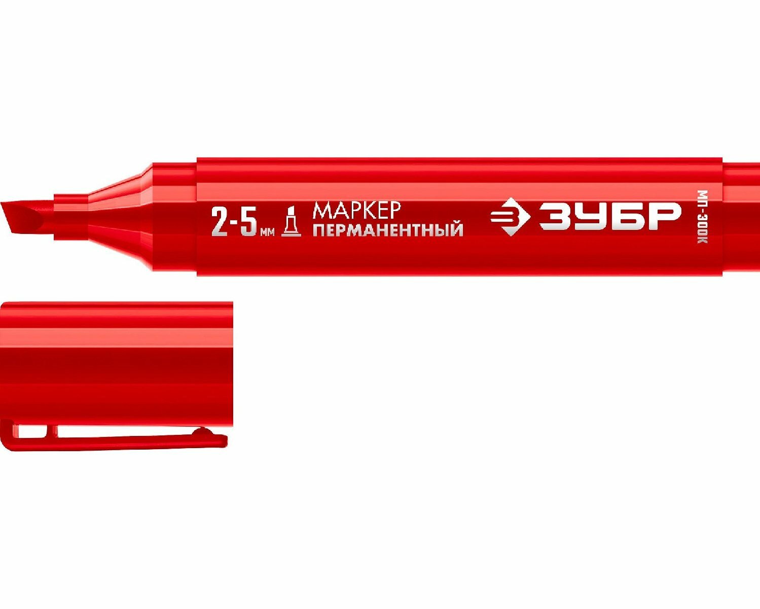 ЗУБР МП-300К 2-5 мм, клиновидный, красный, Перманентный маркер, профессионал (06323-3) (06323-3)