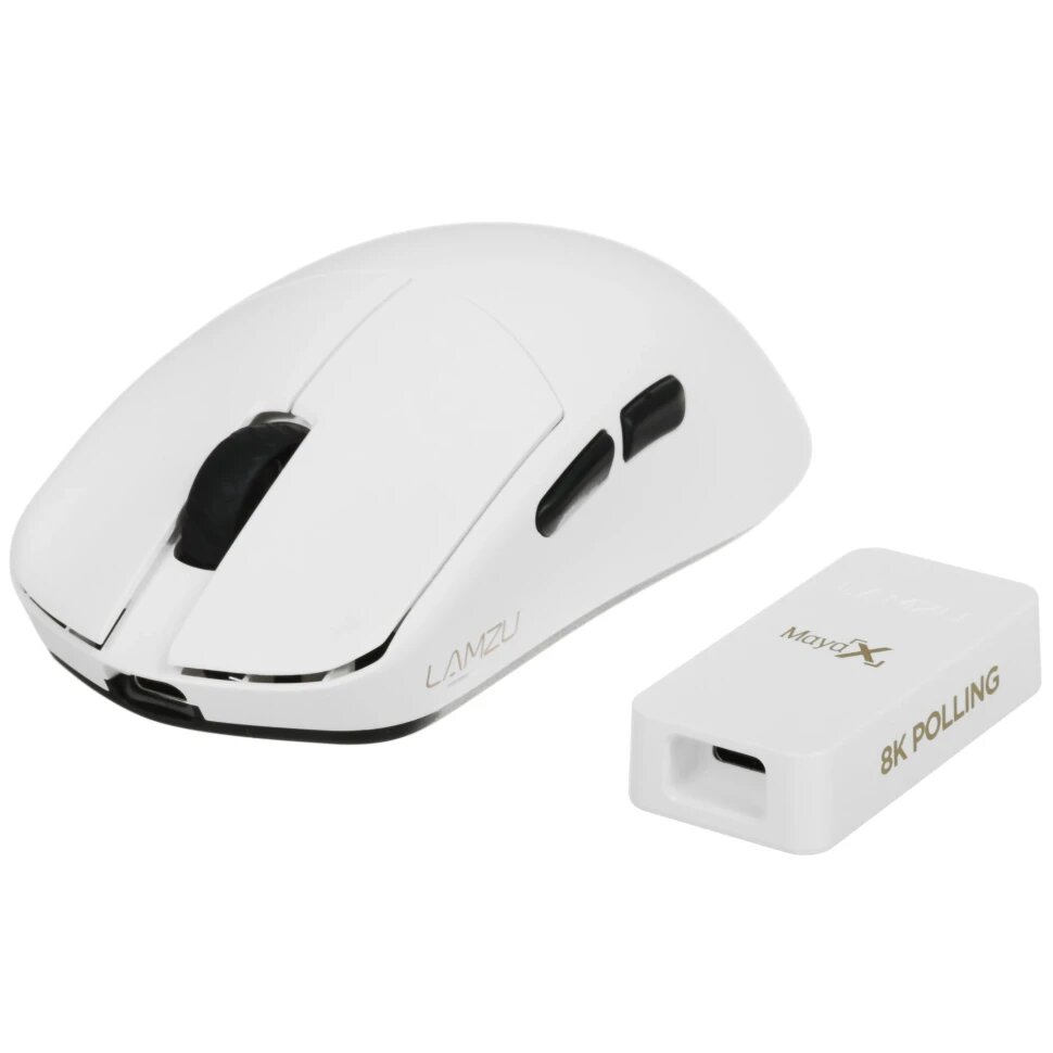 Мышь беспроводная/проводная LAMZU Maya X белый, 30000 dpi, PixArt 3950