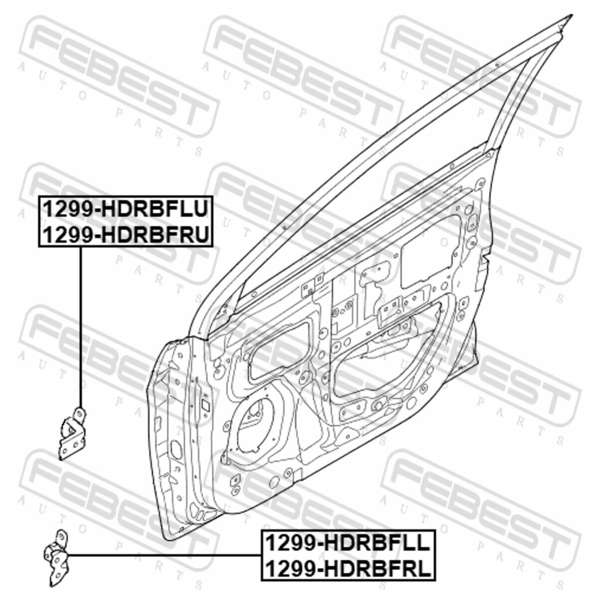 Петля Передней Правой Двери Верхняя(Febest 1299-Hdrbfru)