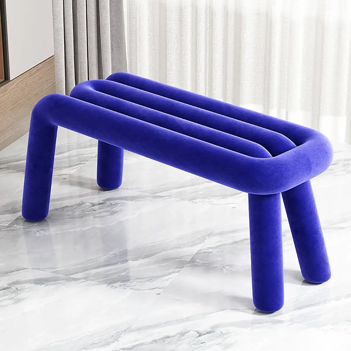 Скамейка дизайнерская в стиле BOLD BENCH by Big Game (цвет синий)