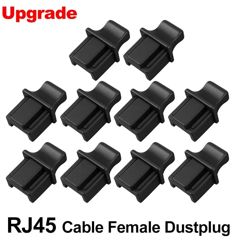10-40 шт. RJ45 пылезащитный колпачок, пылезащитная заглушка, защитные заглушки, порт концентратора для ноутбука/компьютера/маршрутизатора, разъем RJ45, пылезащитные заглушки 10PCS, Upgrade Black