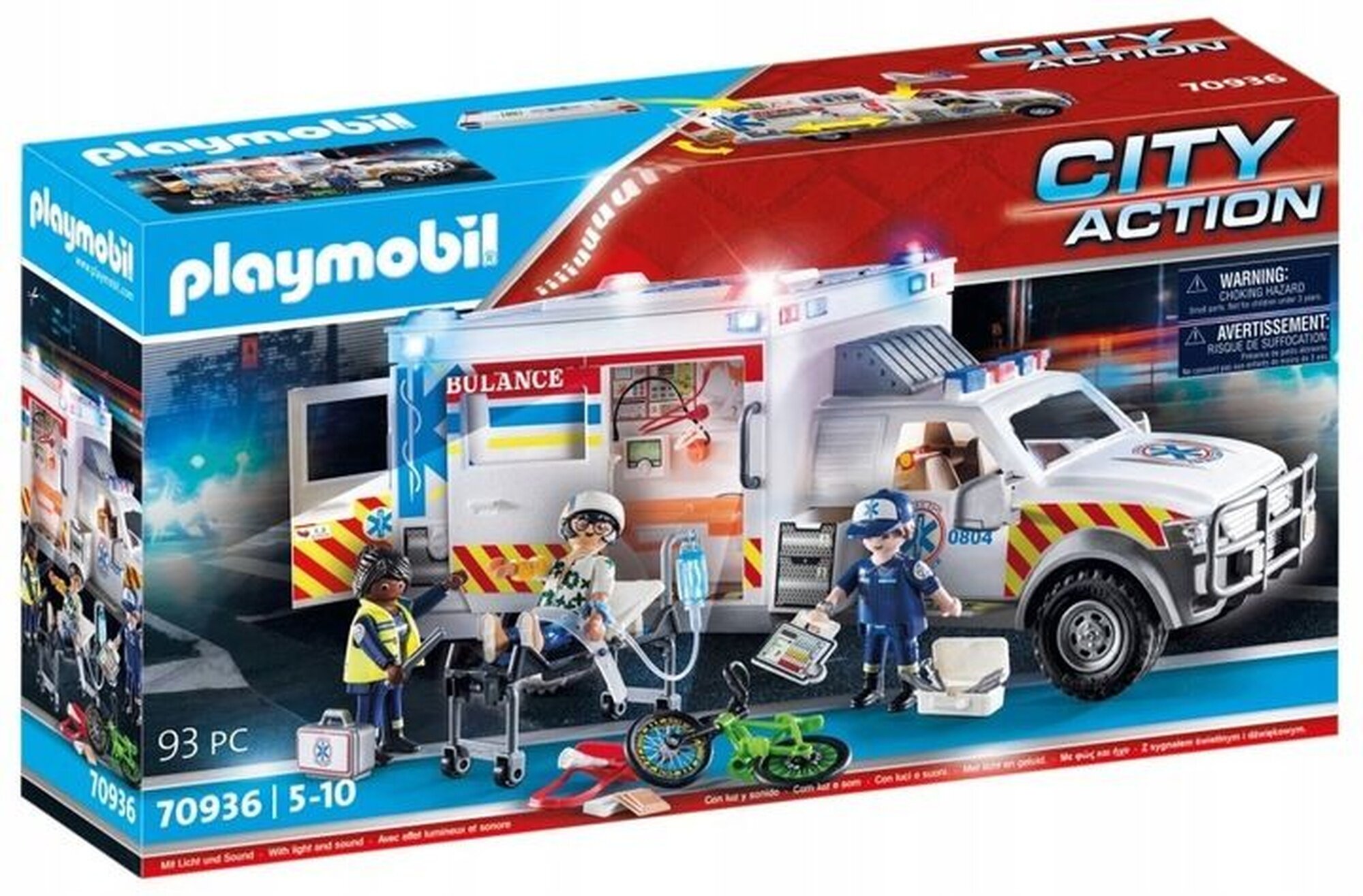 Конструктор Playmobil City Action - Скорая помощь машина со светом и звуком- Плеймобиль Сити 70936