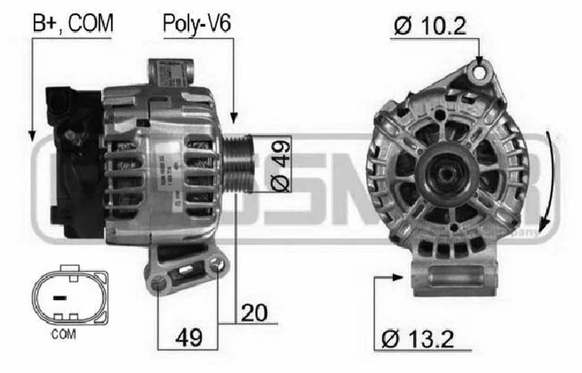 Генератор ERA 210430, для FORD FOCUS III/MONDEO IV, 1.6