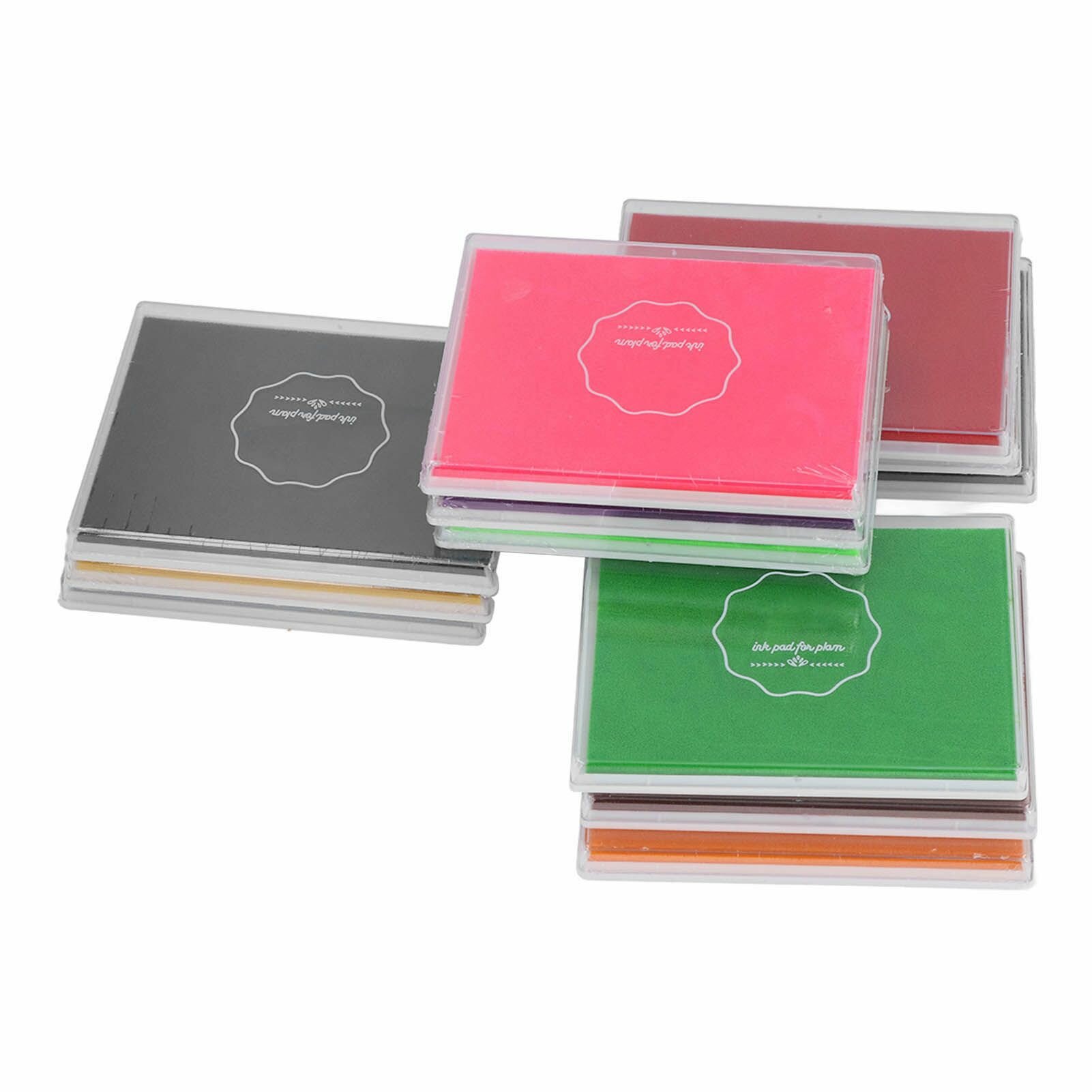 12 шт. Набор пальцевых чернильных подушечек, 12 ярких цветов, легко моющиеся, гладко наносятся на дерево, бумагу, открытки