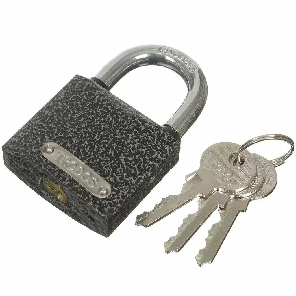 Замок навесной Trodos, BC-HG36-50, 210045, блистер, цилиндровый, чугун, сер, 3 кл