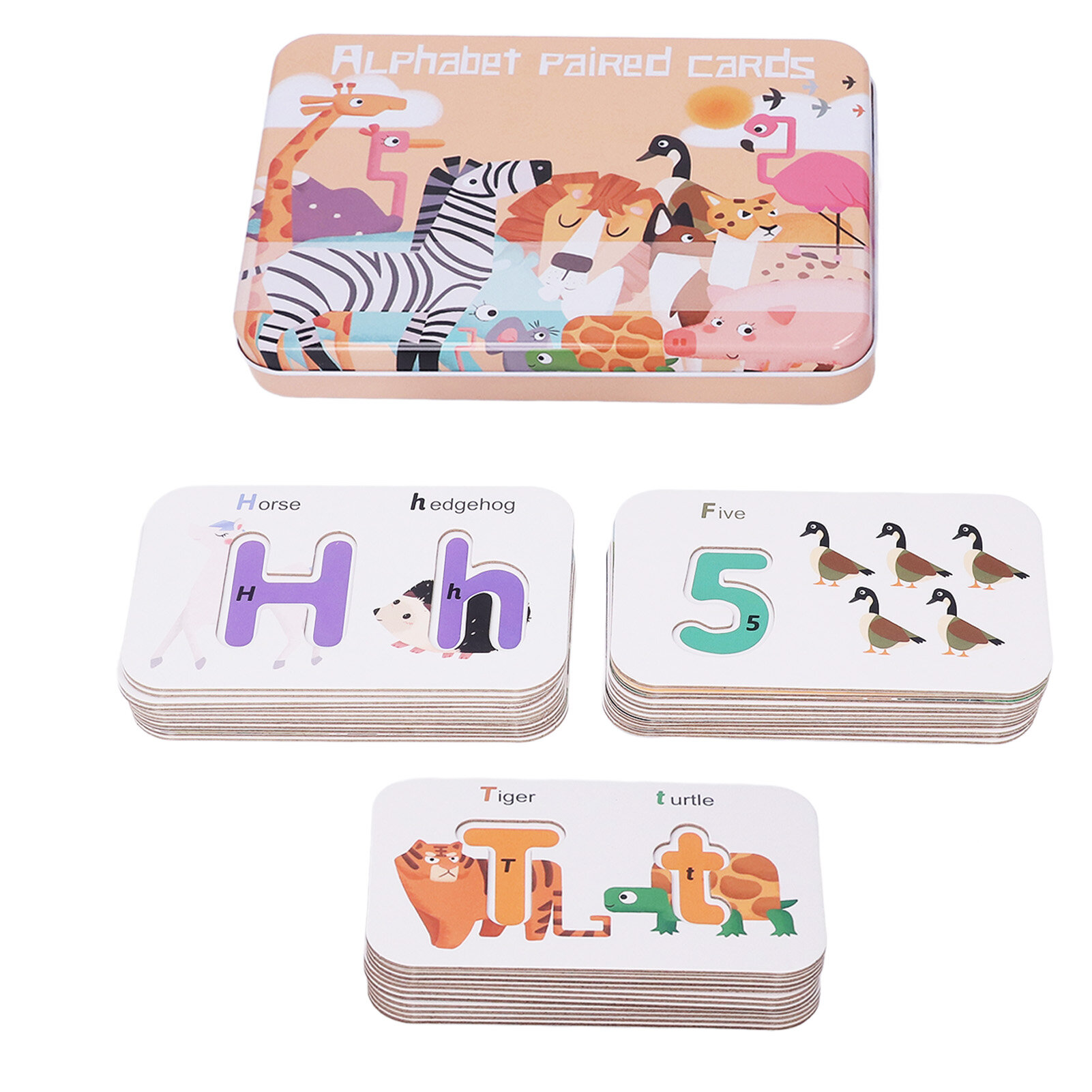 Детский обучающий набор с буквами и цифрами, развивающие карточки с животными, алфавитом и числами для малышей