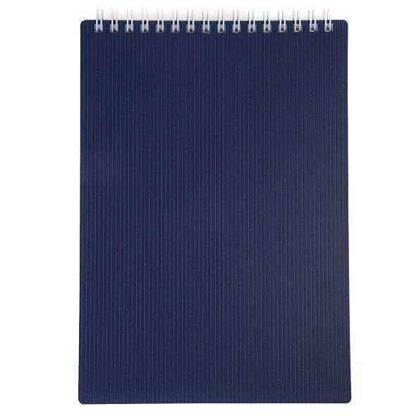 Блокнот А5 80л кл. "VELVET" синий, пласт. обл, спираль