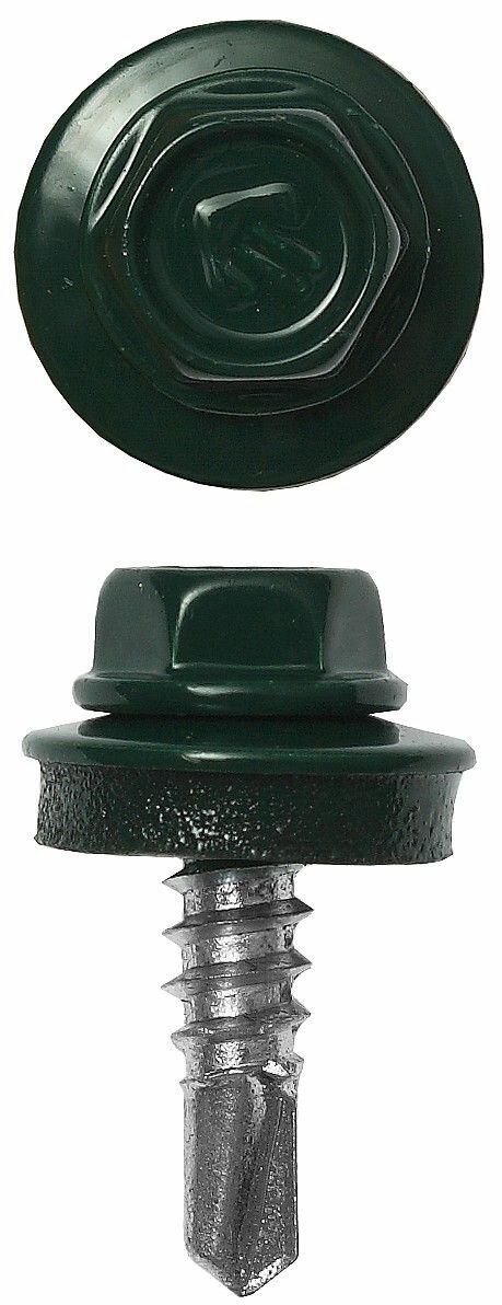 Кровельный саморез ЗУБР СКМ 6005, 25 х 5.5 мм, зелёный насыщенный, 1800 шт, профессиональный 4-300310-55-025-6005