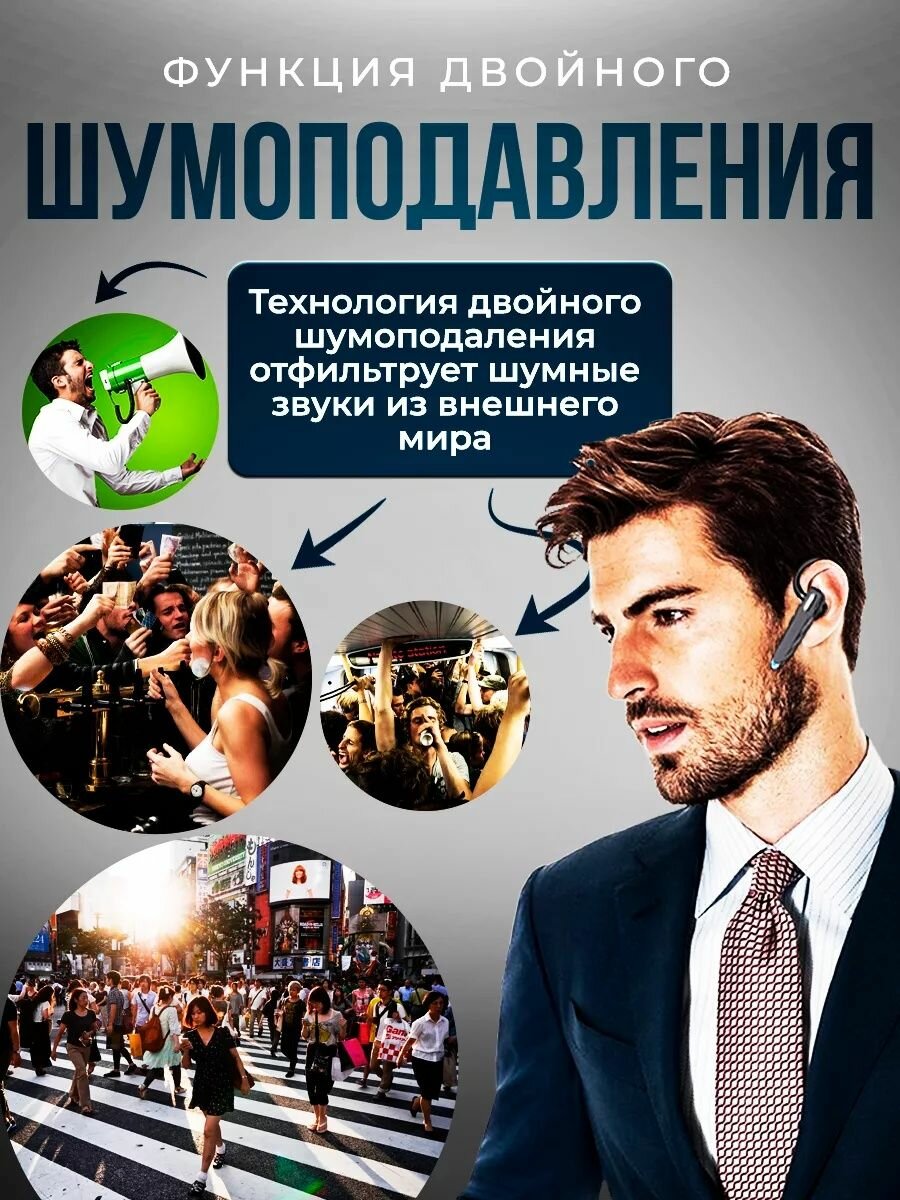 Блютуз гарнитура для телефона беспроводная для водителя