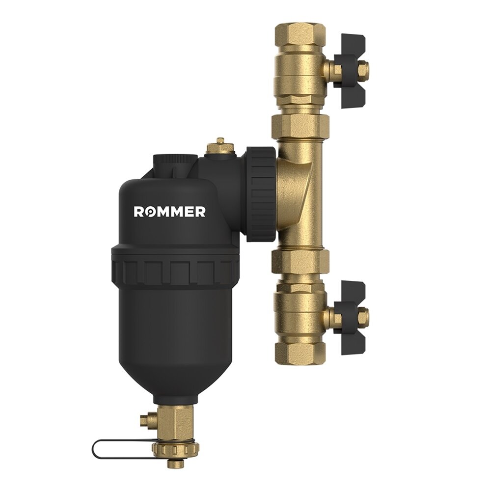 Грязеуловитель ROMMER RFW-0081 - 1"1/4 (ВР/ВР, PN10, Tmax 100°C, композитный корпус)