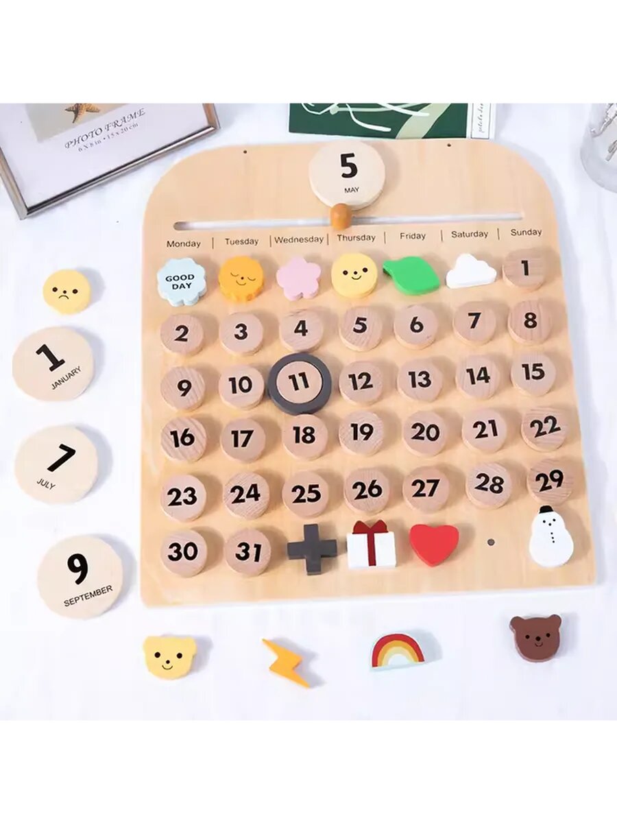 Деревянный календарь Монтессори (Стандартный)