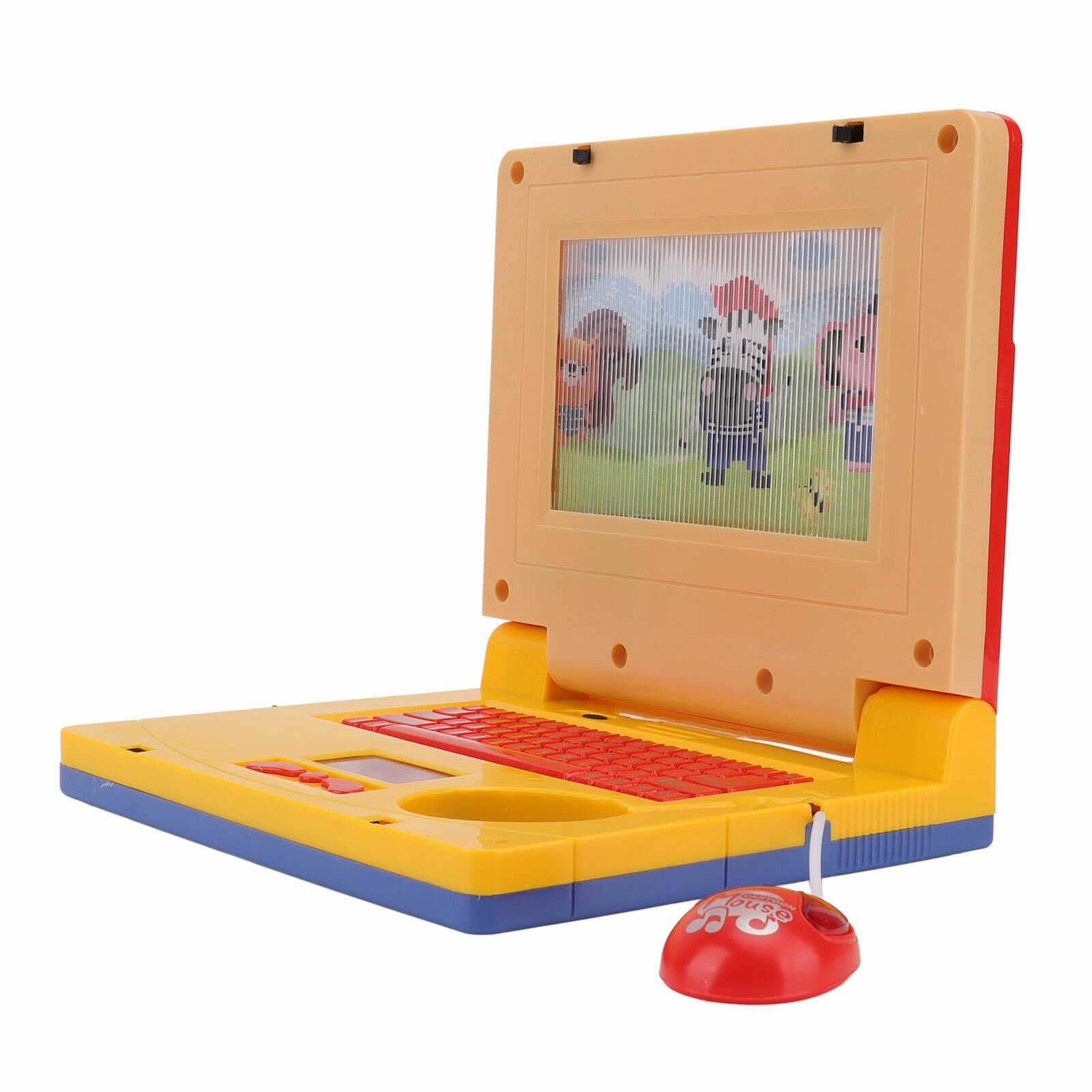 Детский обучающий ноутбук с электронным музыкальным центром и выдвижной мышкой для развития когнитивных навыков, пластиковый, 19 x 15.7 x 3.8 см