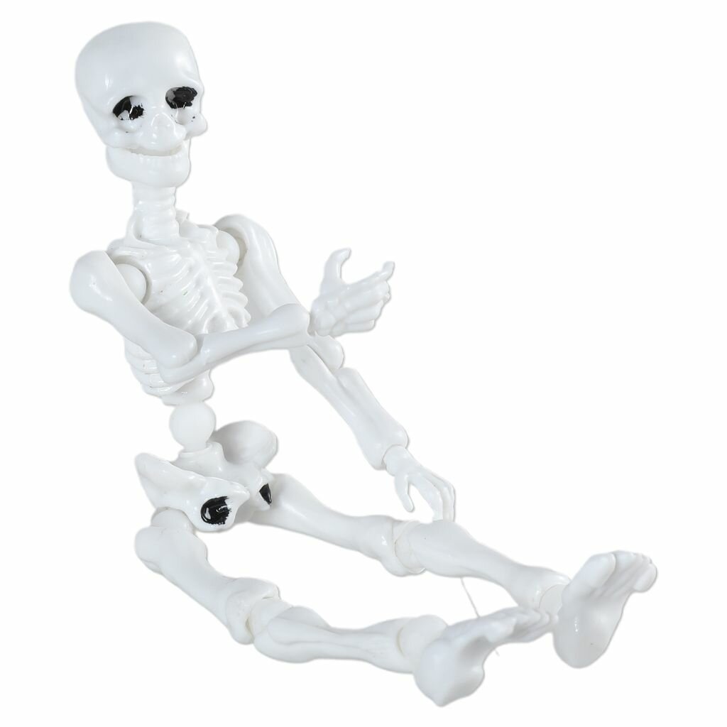 Posable фигурка скелета, человеческая модель, полностью череп для украшения Хэллоуина, высота 9 см
