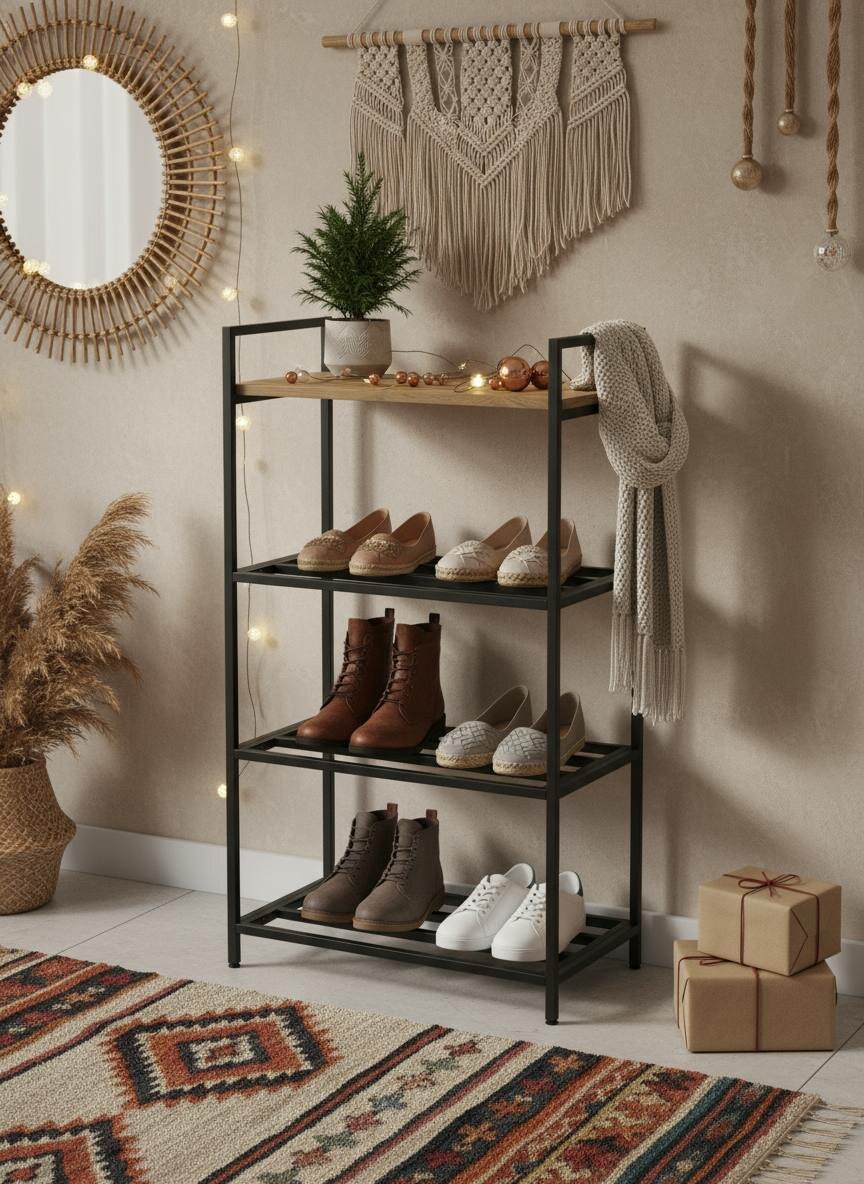 Обувница TOLLEDA NEW, дуб вотан, в прихожую, этажерка для обуви, 54 х 30 х 101 см, гростат