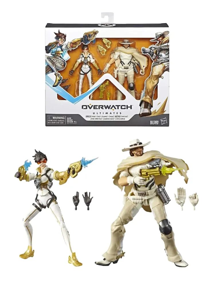 Фигурки игрушки Хасбро Overwatch Ultimates Series Action Figures TRACER&WHITE HAT MCCREE-16cm; Overwatch фигурки игрушки