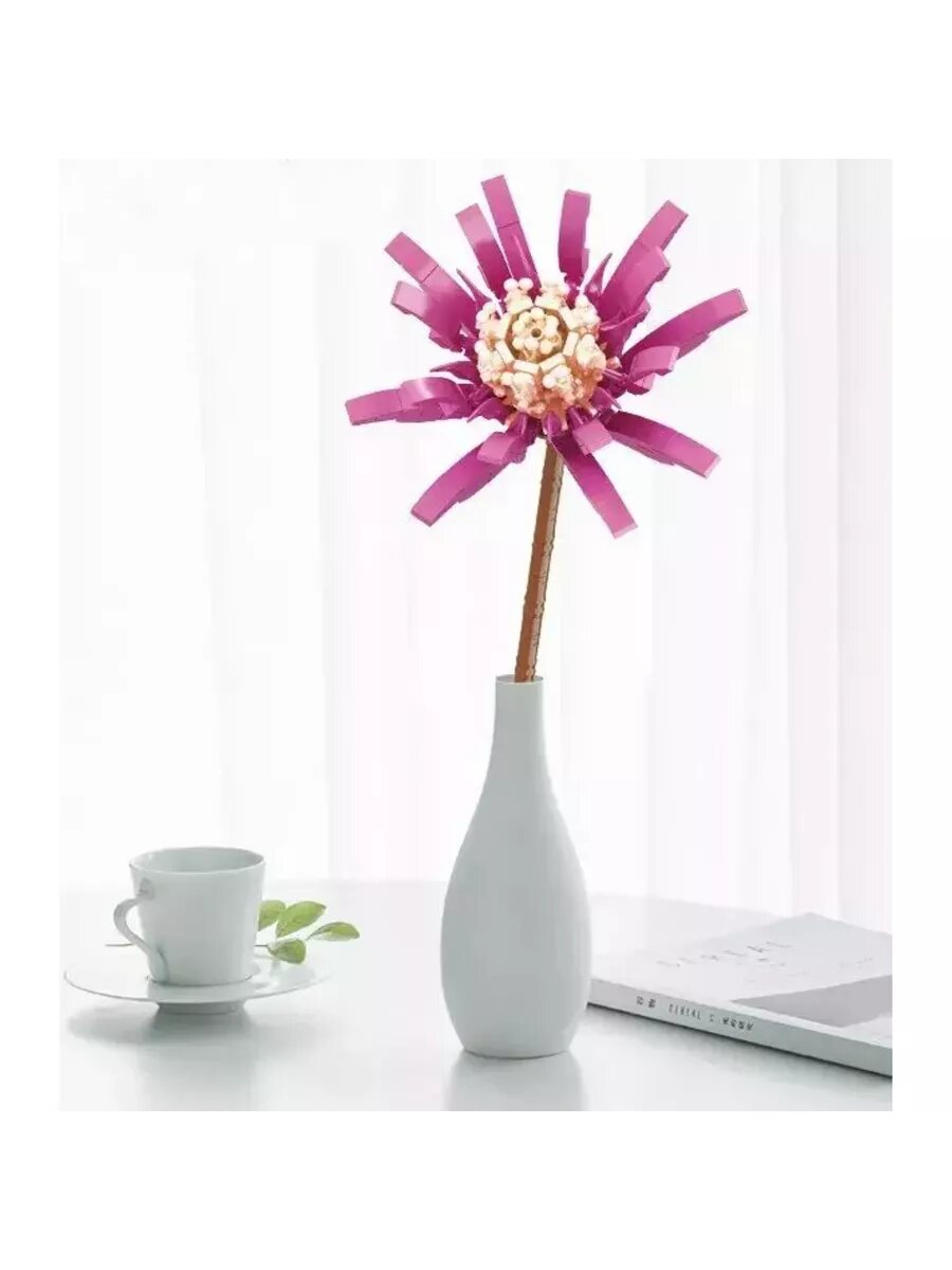 Конструктор Balody BA20086-2, 3D цветок хризантема, сиреневый, 200 деталей