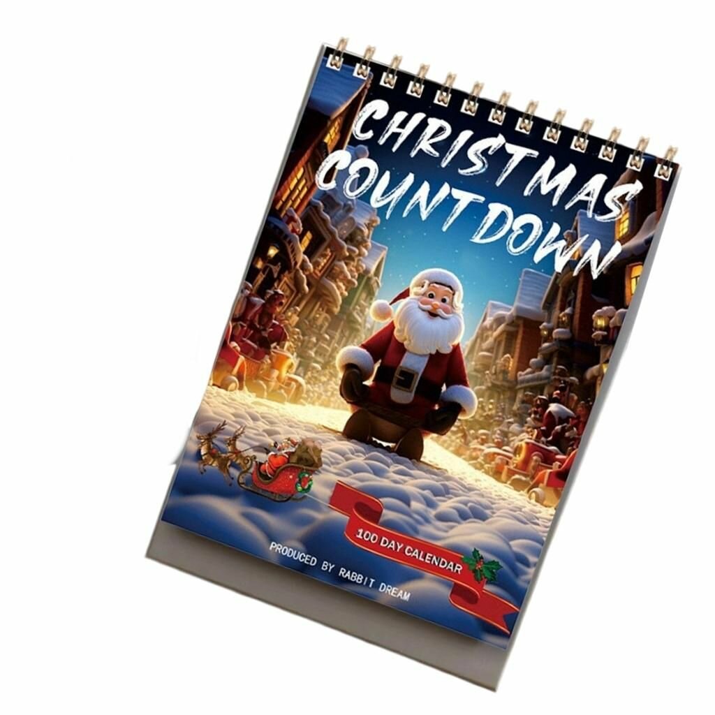Календарь обратного отсчета до Рождества 2026 на 100 дней для рабочего стола, - Золотой круг