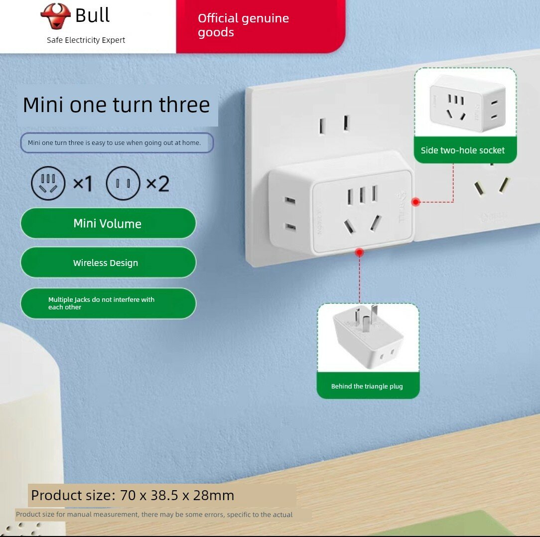 Переходная розетка с трехконтактным на двухконтактный разъем, розетка "один-к-одному", вилка по национальному