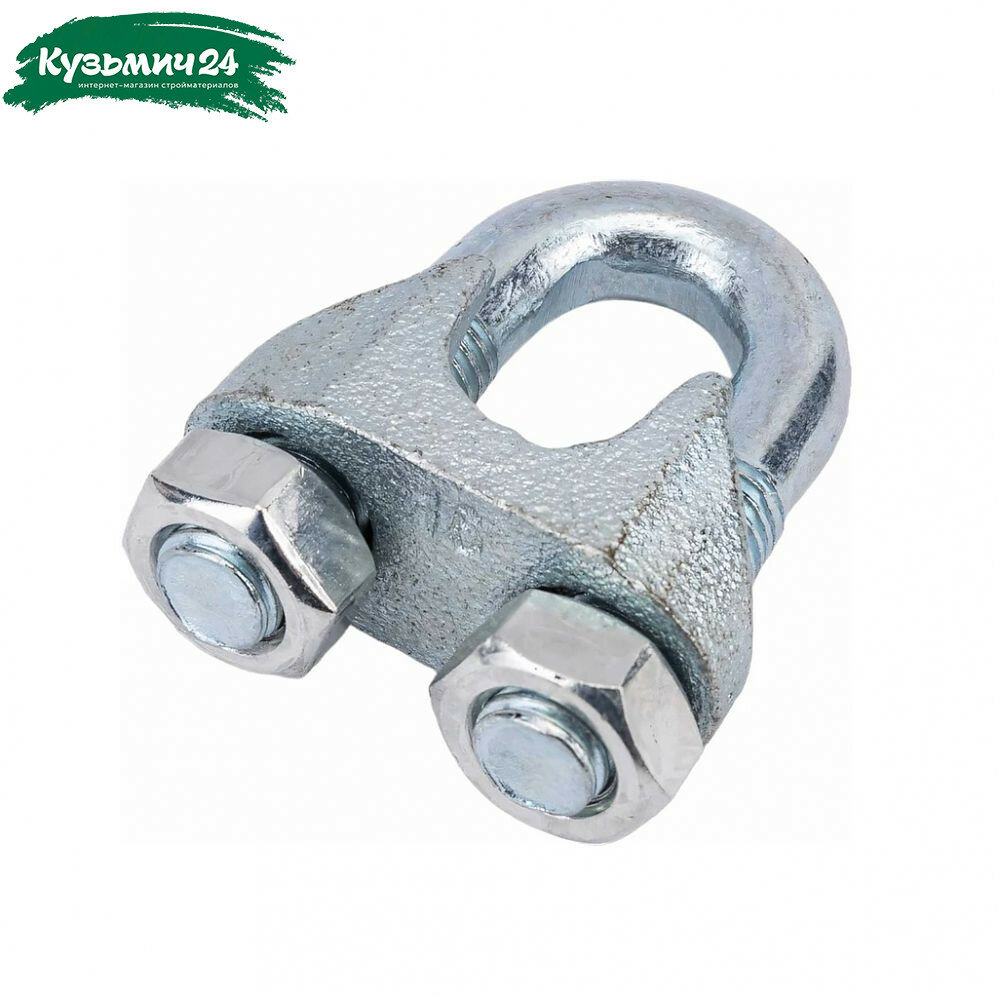 Зажим канатный ZK-16, Din 741, диаметр 16 мм, оцинкованная сталь, 1 шт