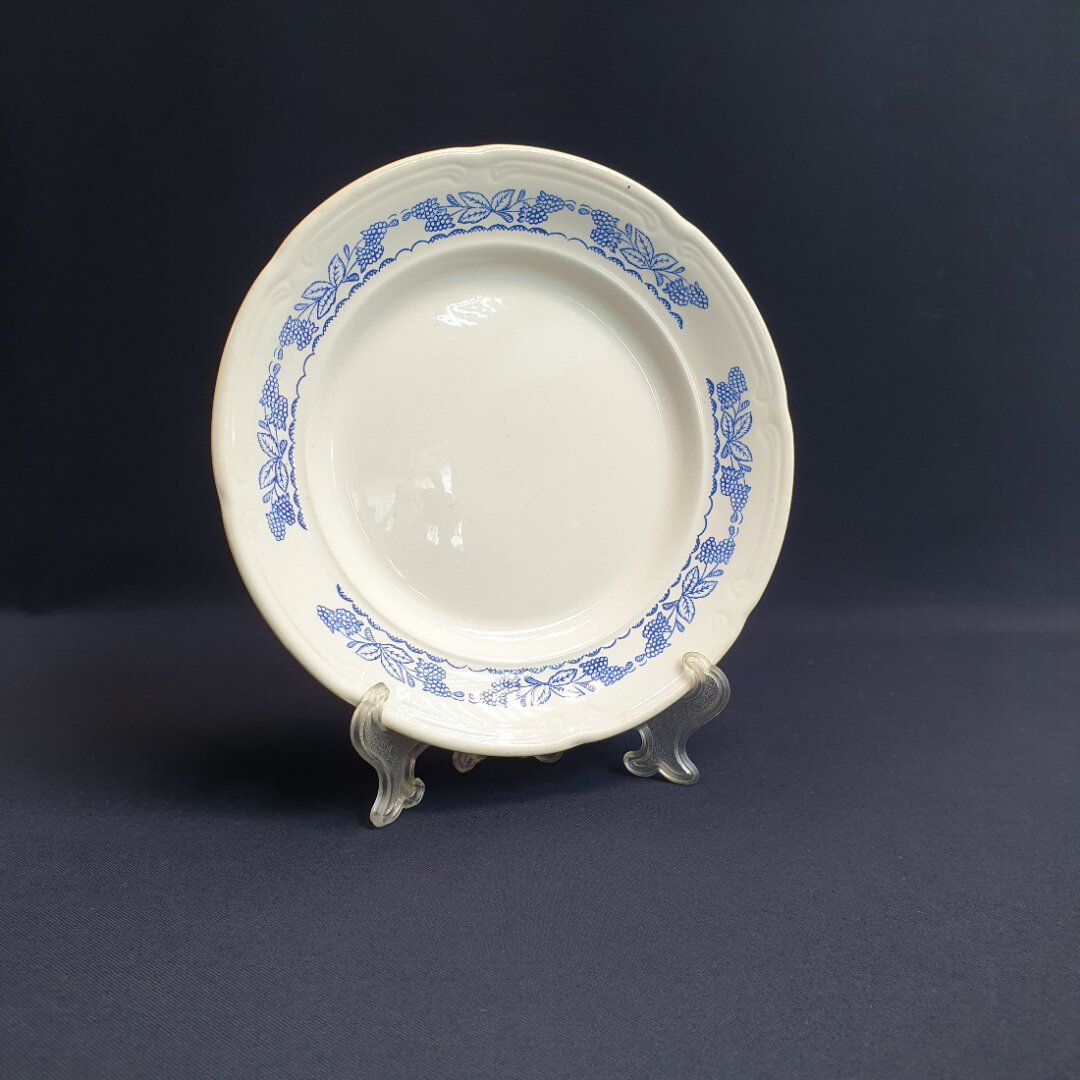 Десертная тарелка Конаково, фаянс деколь 17 см, винтаж СССР