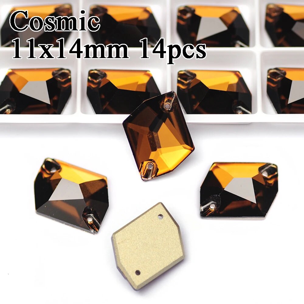 Хрустальные стразы Pubrilex дымчатый топаз Cosmic 11x14mm 14pcs