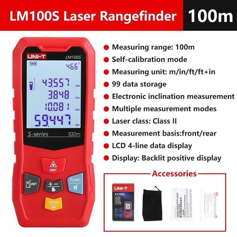 UNI-T LM-S Лазерный дальномер LM100S(100m)