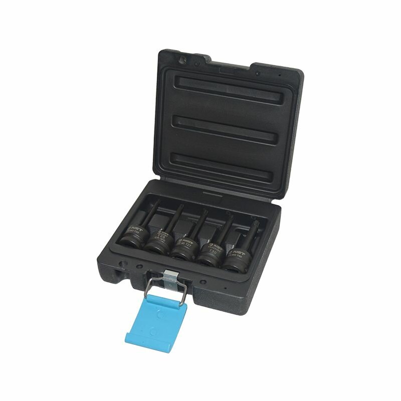 Набор битов ударных для гайковерта звездочек TORX (торкс T20-T40) 1/2" дюйма 5 пр. AIST 4506805T насадок звезд 6-ти лучевых Т20-Т40