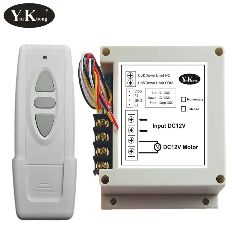 Беспроводной пульт управления насосом YurKuong 12В 40А Momentary, 1 Receiver 2 Remote