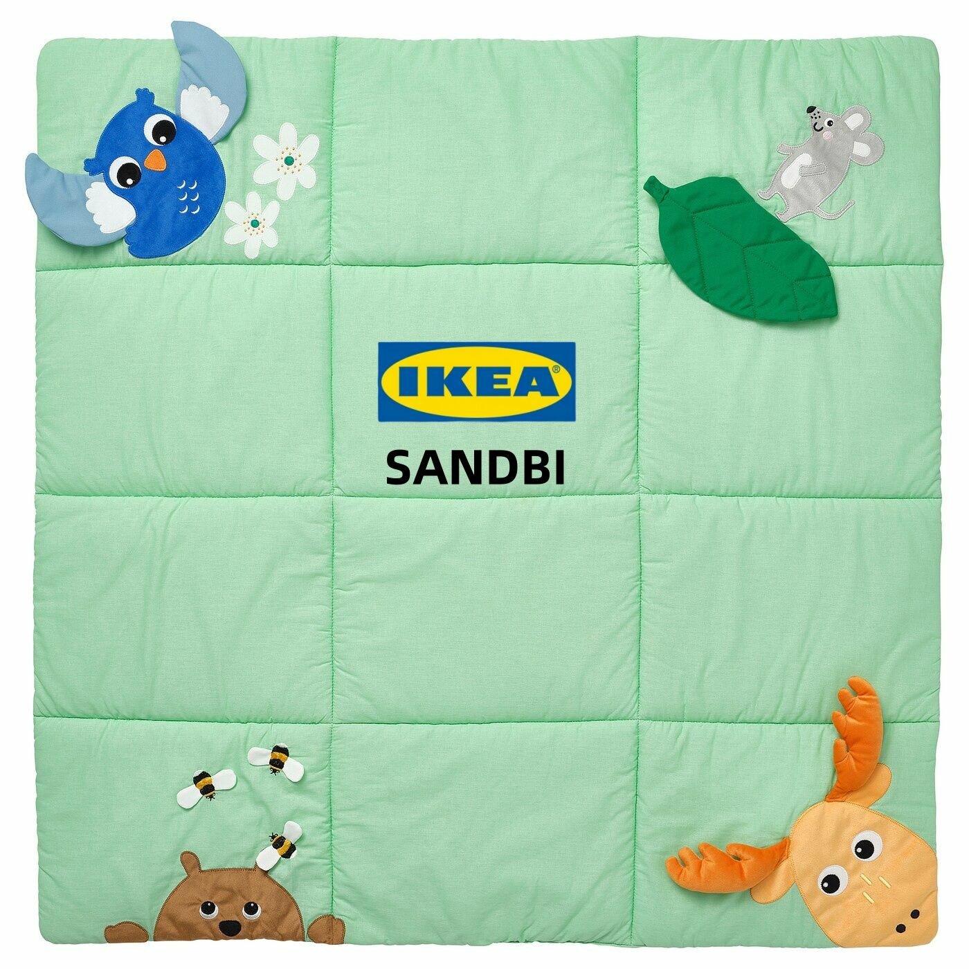 IKEA SANDBI, детский коврик для игр, скандинавские природные пейзажи/разноцветный, 100 100 см