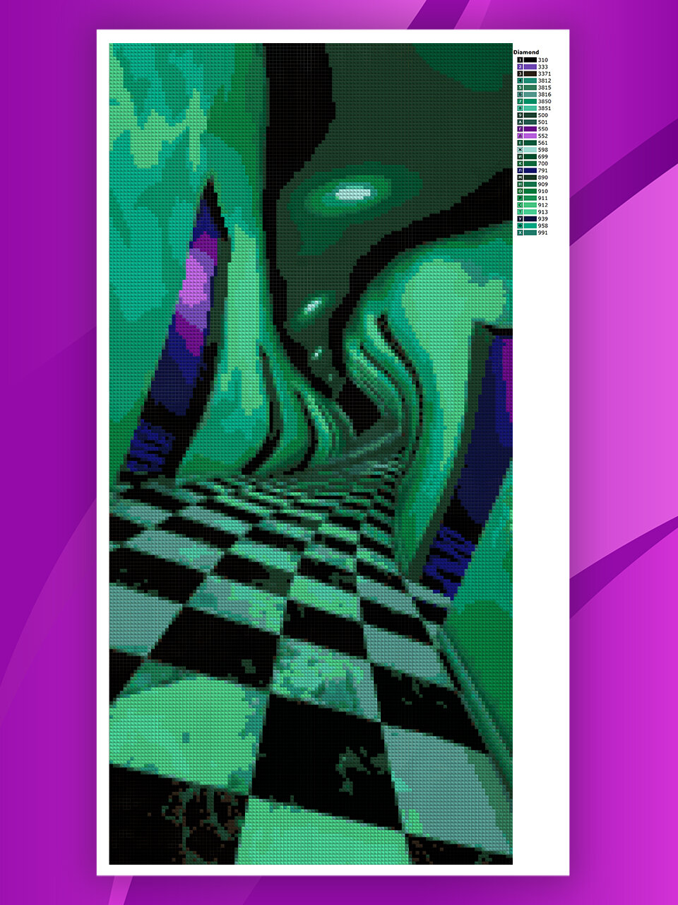 Алмазная мозаика без подрамника - вышивка - Жуткий коридор 30 х 60 см