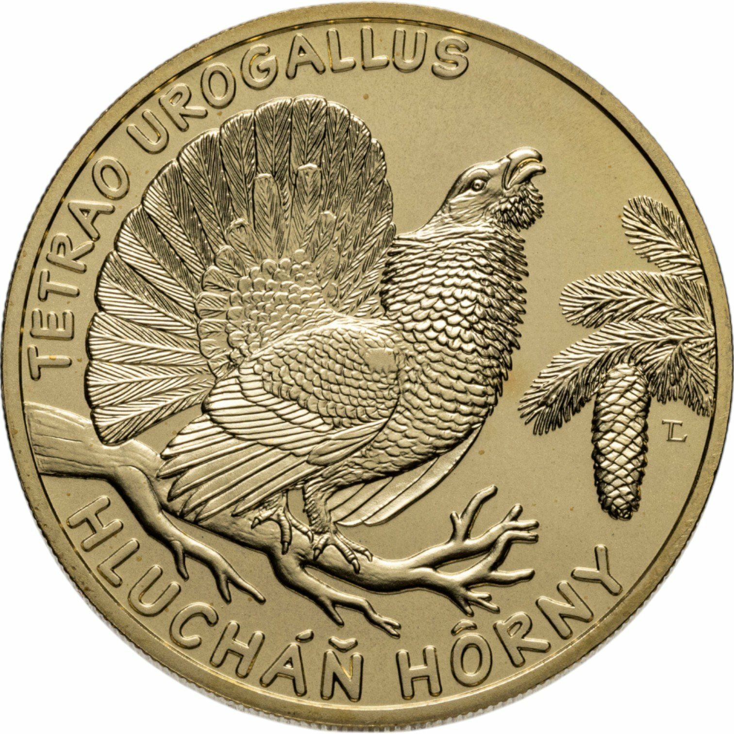 Словакия 5 евро 2024 "Глухарь" в капсуле, Латунь, в сохранности UNC