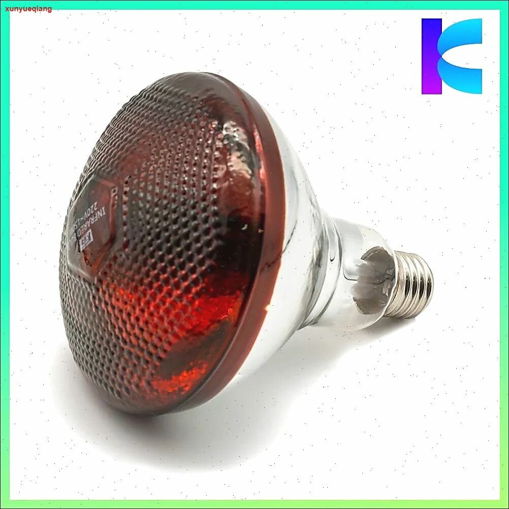 Цао Лампа инфракрасная для обогрева кур, щенков, цыплят, свиней, курятника, брудера/ Лампочка галогенная для животных, растений и теплиц 250Вт Е27 - 1 шт