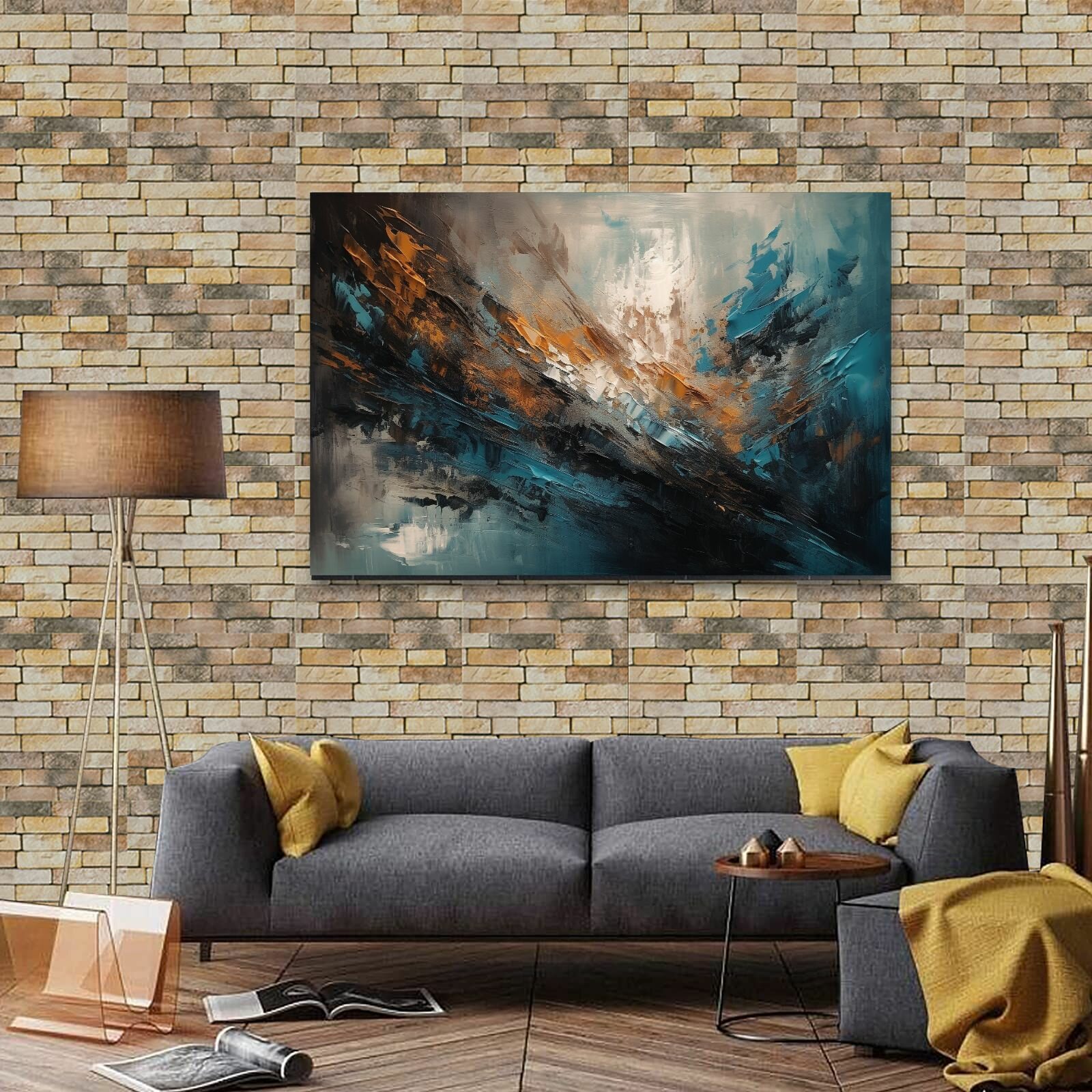 Картина интерьерная на холсте , абстракция гора , размер 50*80