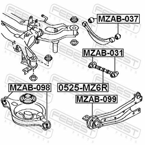 Тяга задняя поперечная регулируемая, FEBEST 0525MZ6R