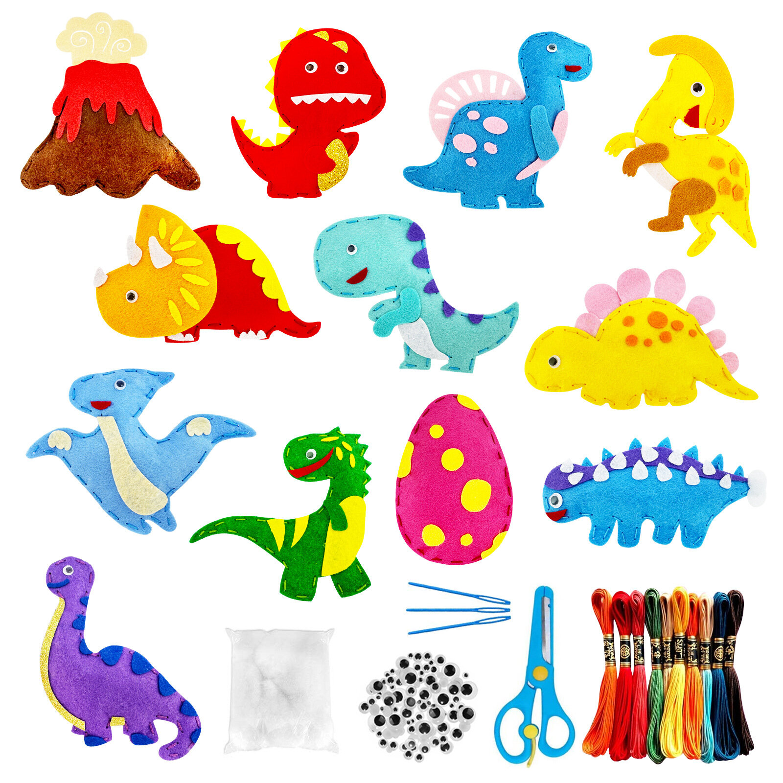 Набор для шитья из фетра своими руками, набор для шитья для детей, набор игрушек из фетра, набор динозавров
