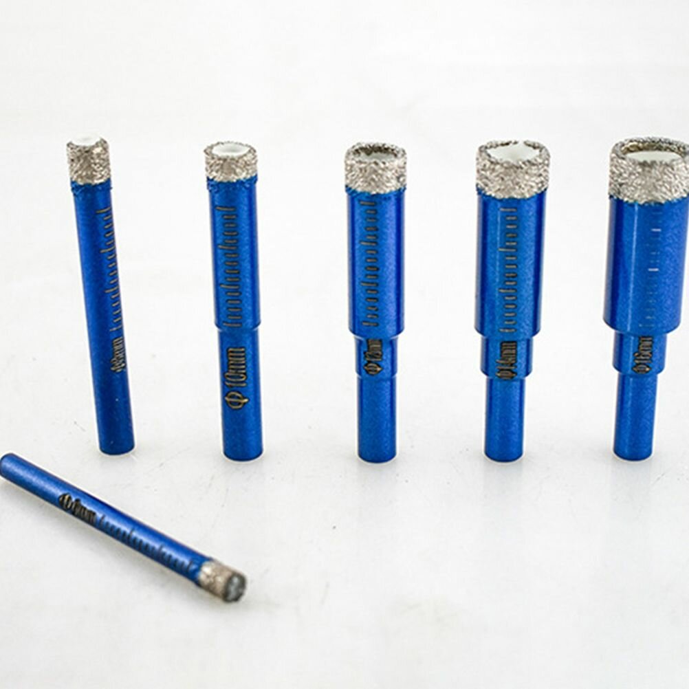 Синий набор алмазных сверл по керамической плитке, 6 штук, для домашнего использования